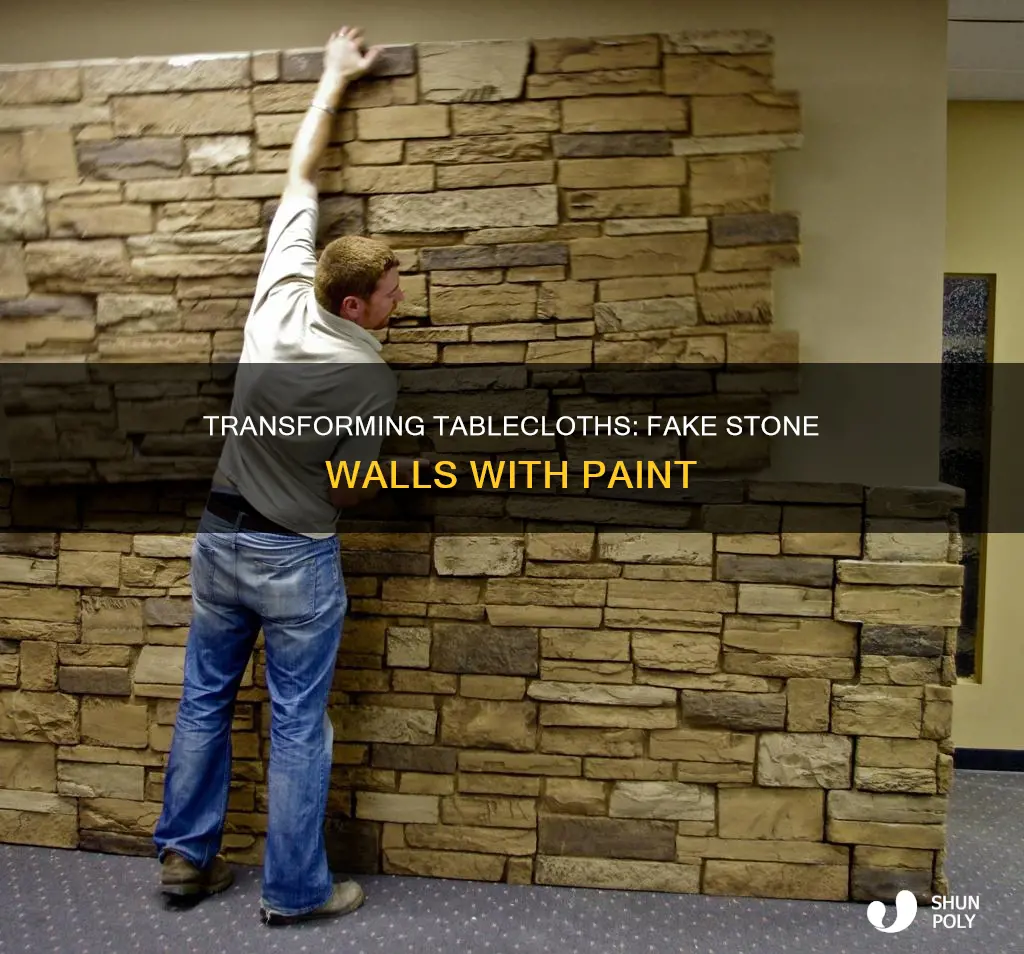 Transforming Tablecloths: Fake Stone Walls With Paint | ShunPoly