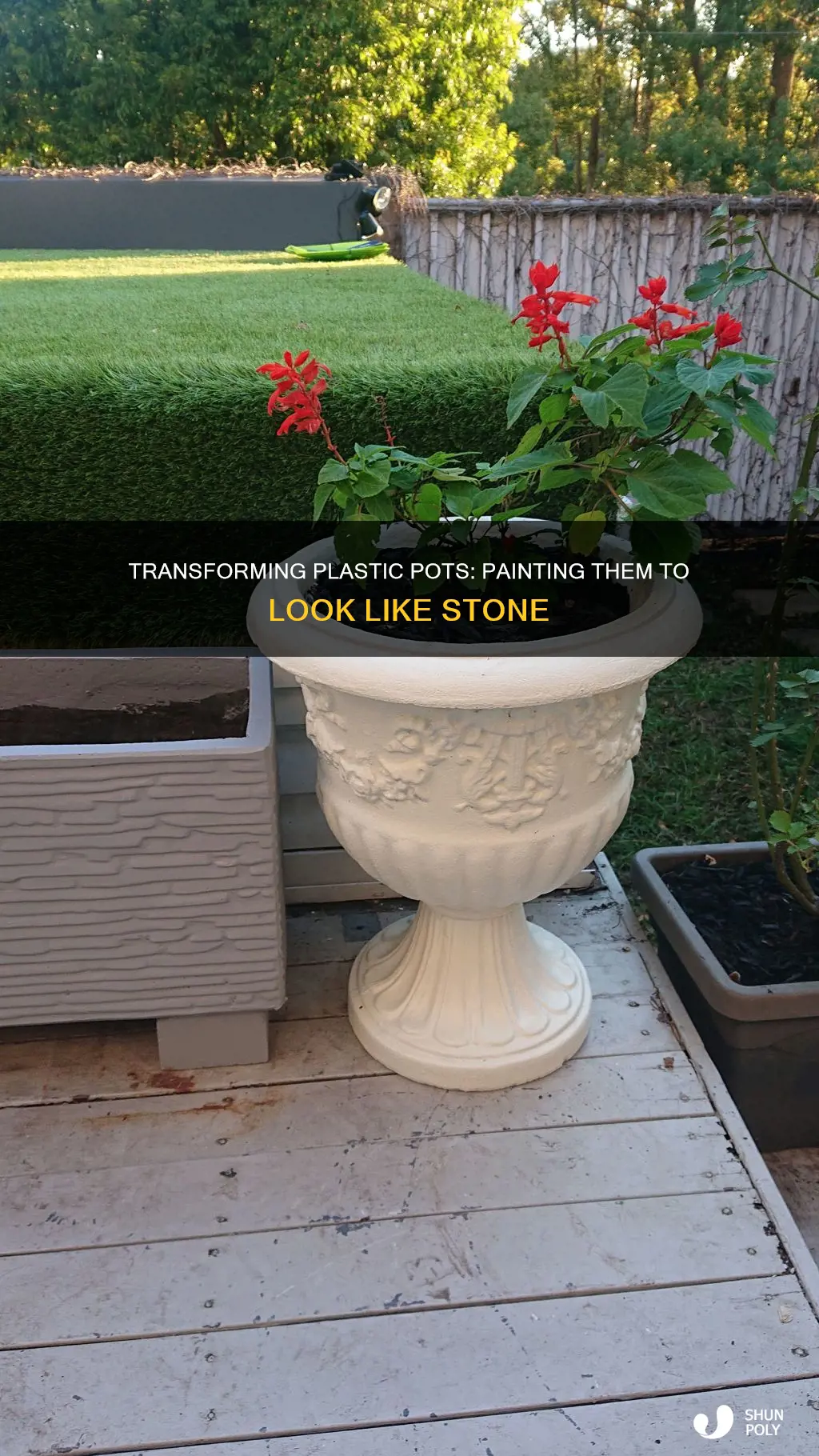 Transforming Plastic Pots: Painting Them To Look Like Stone | ShunPoly